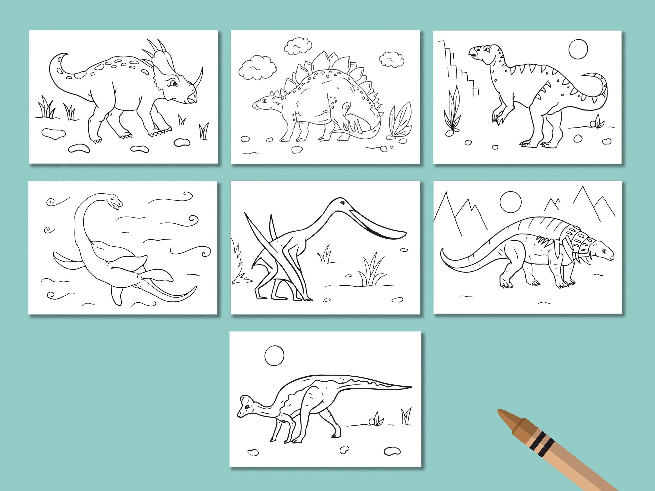 Dinosaur Coloring Pages, Easy Coloring Pages for Toddlers, Coloring ...