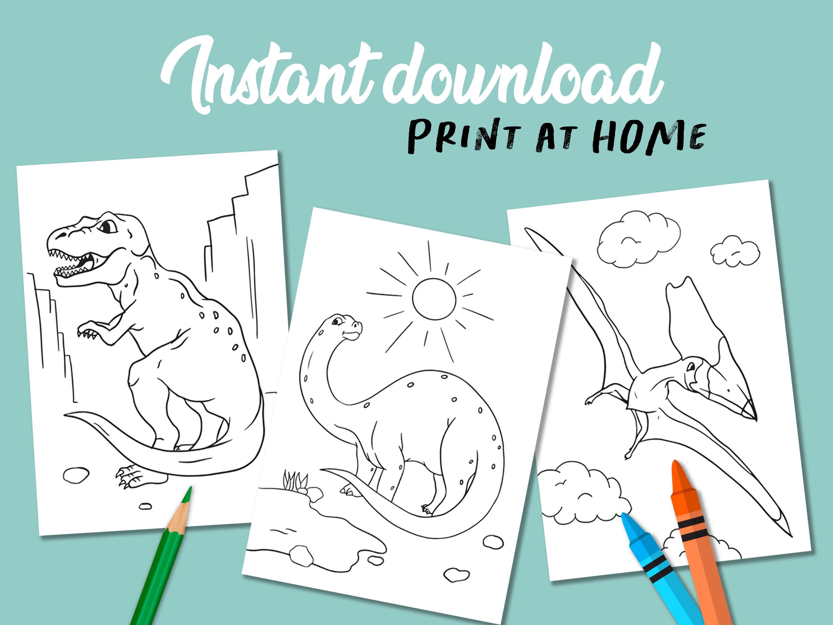 Dinosaur Coloring Pages, Easy Coloring Pages for Toddlers, Coloring ...