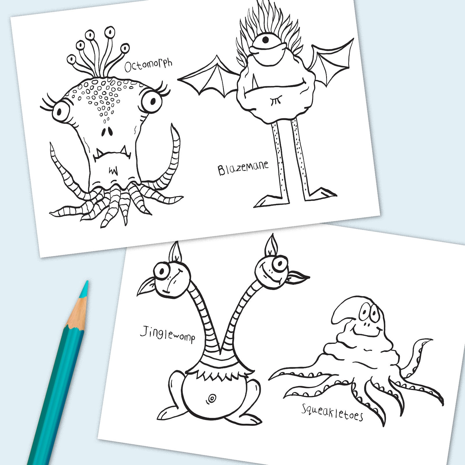 Monsters Coloring Pages for Kids, Easy Coloring Pages for Kids ...