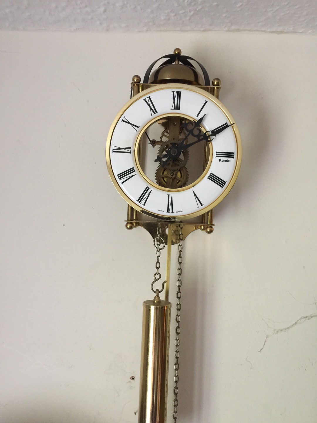 German Kundo Make Weight Driven Skeleton Type Wall Clock With Hourly Chime - Etsy