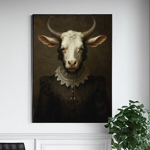 Creepy Gothic Cow Portrait Gothic Cow Vintage Poster - Etsy