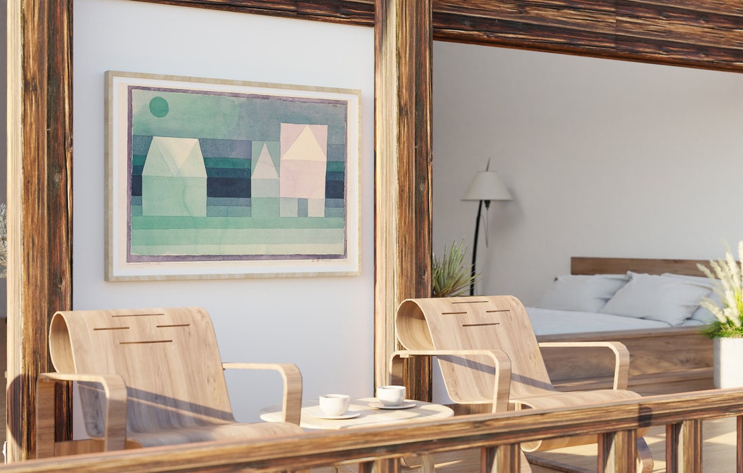 Paul Klee Three Houses. Print on Canvas, Abstract Wall Art ...