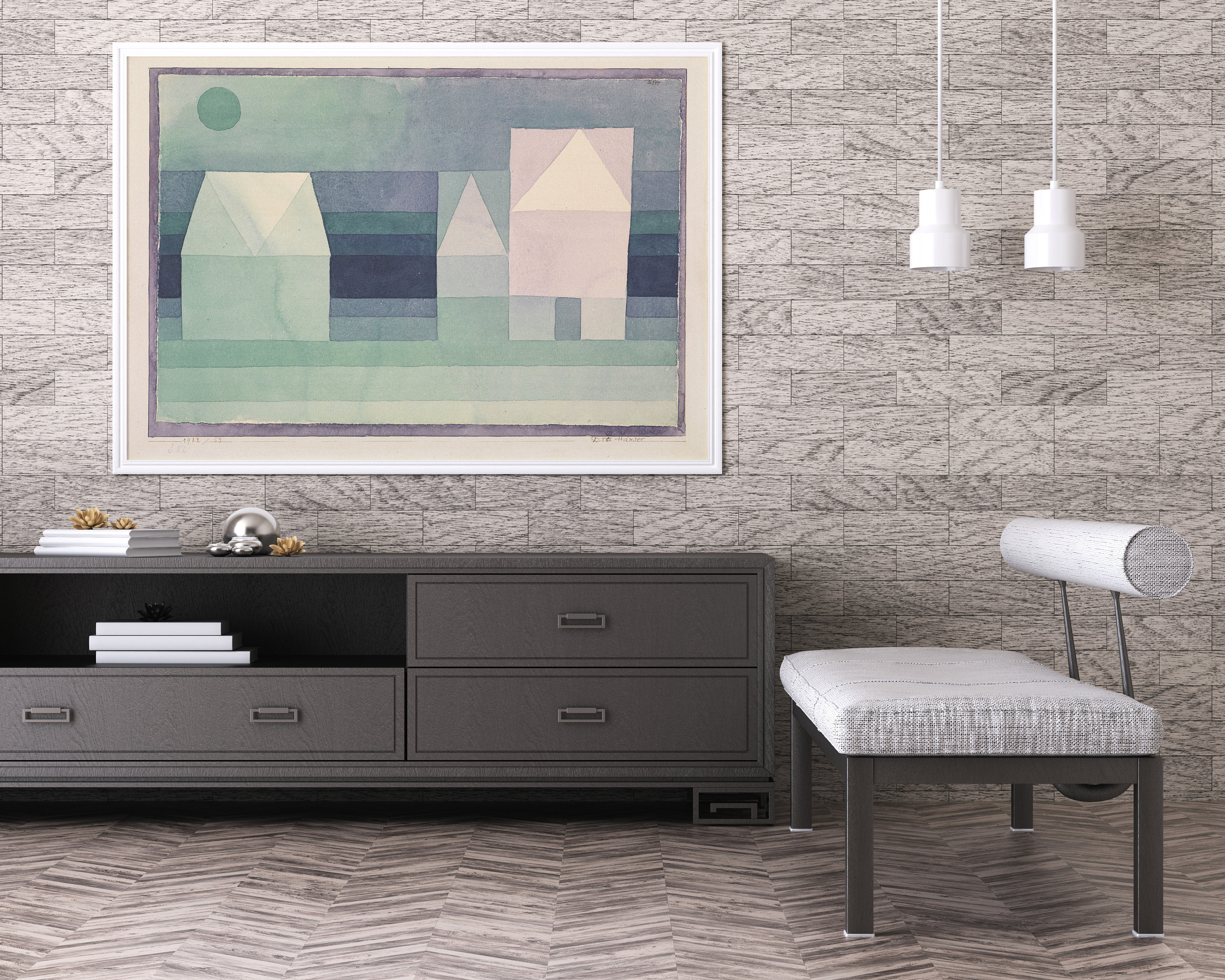 Paul Klee Three Houses. Print on Canvas Abstract Wall Art - Etsy