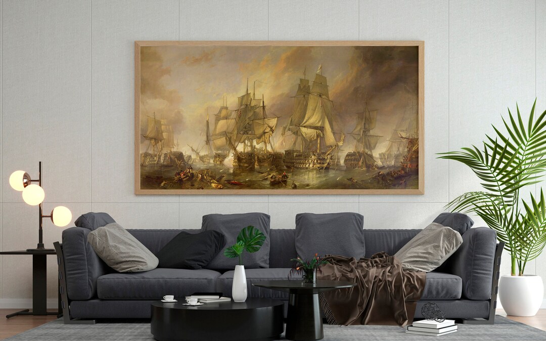 William Clarkson Stanfield. the Battle of Trafalgar. High Quality Print ...