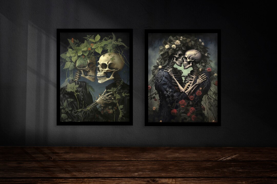 Set of Romantic Skeleton Art Set of Two Dark Romance Print - Etsy Sweden