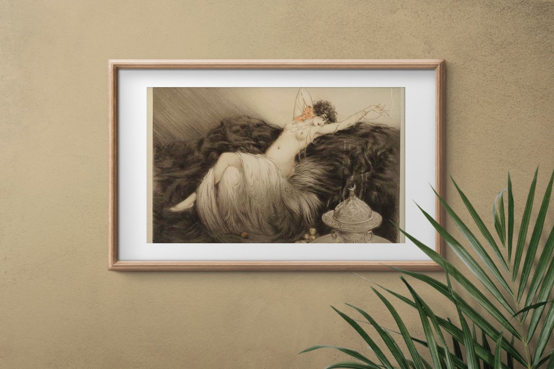 Louis Icart Smoke 1926 Art Deco Print On Canvas Original Large Wall Art Reproduction