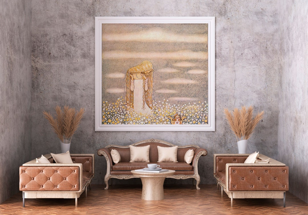 John Bauer Princess Tuvstarr in the Field. Print on Canvas - Etsy