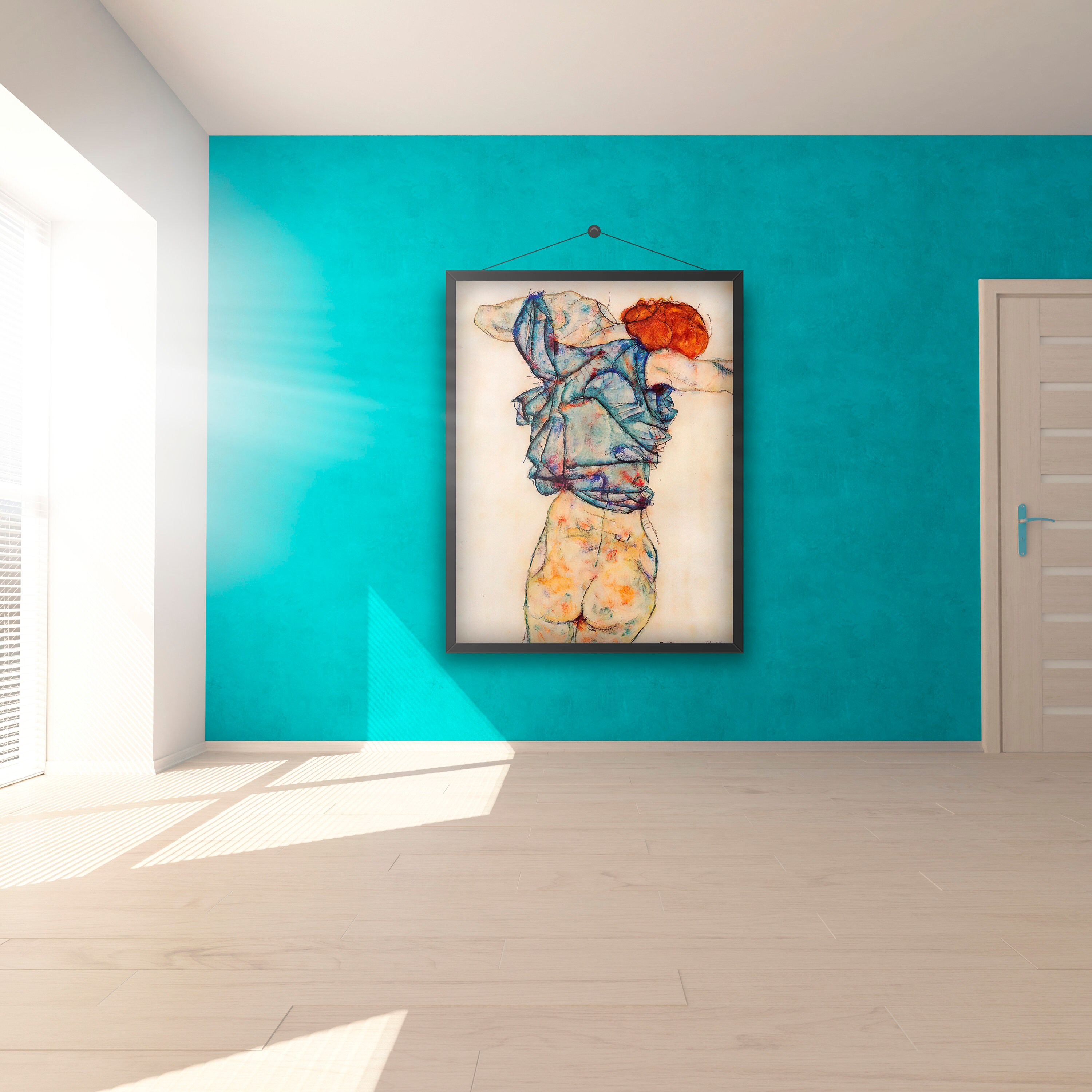 Egon Schiele Woman Undressing Vintage Style T Giclee Etsy