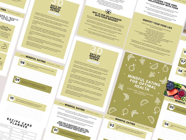 Mindful Eating Workbook Printable | Intuitive Eating Journal | Food ...