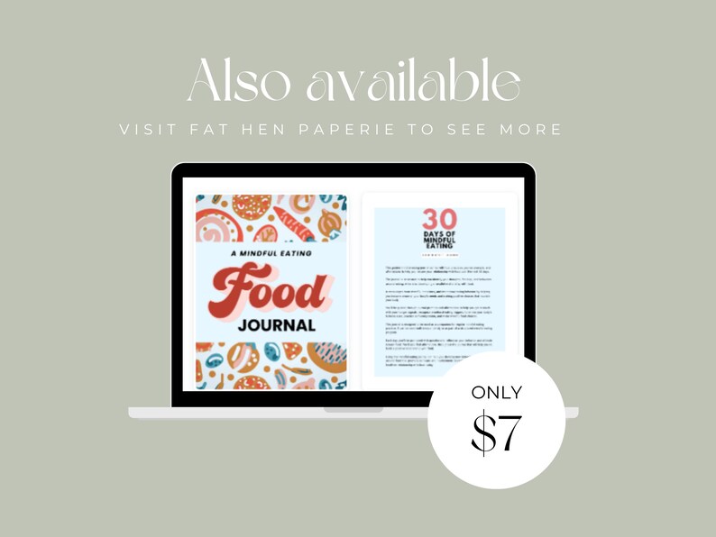 Mindful Eating Workbook Printable Intuitive Eating Journal Food Journal ...