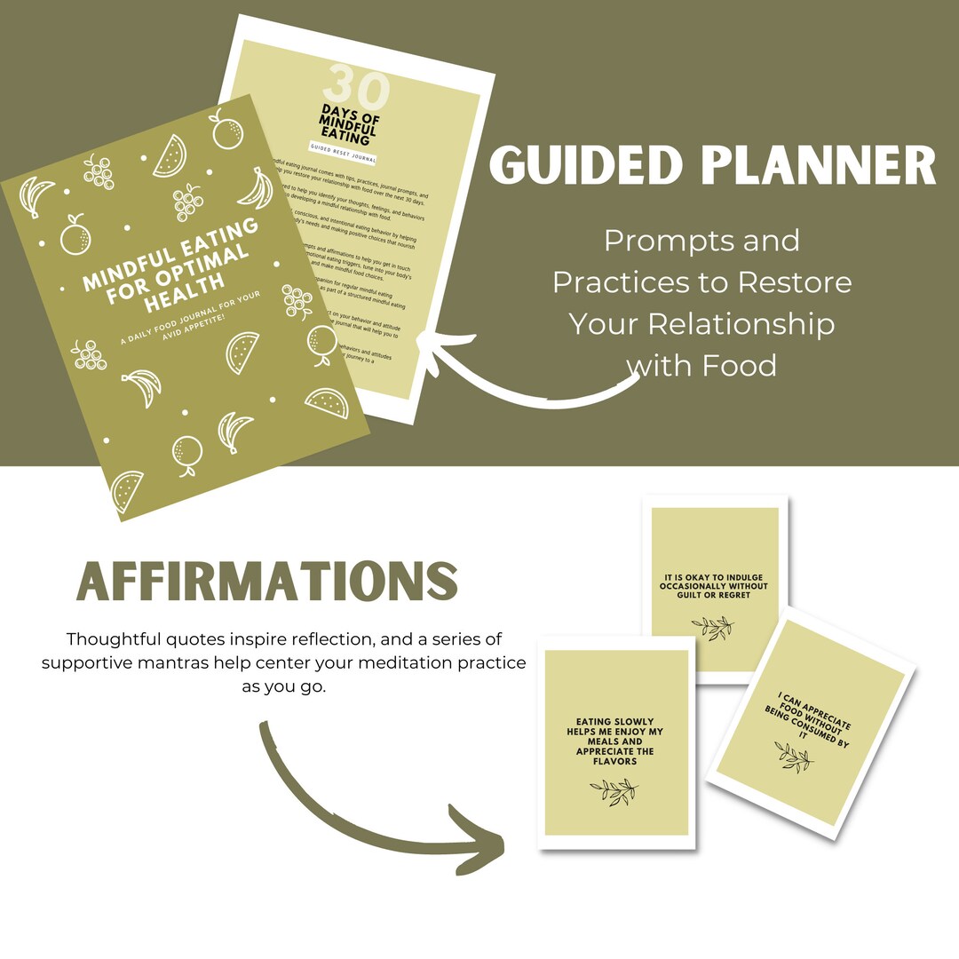 Mindful Eating Workbook Printable | Intuitive Eating Journal | Food ...