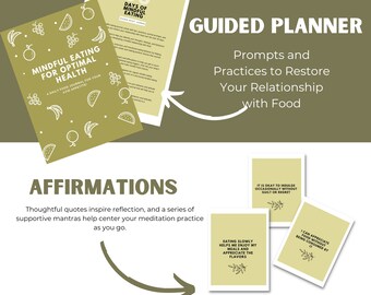 Mindful Eating Journal Printable and Fillable PDF - Intuitive Eating ...