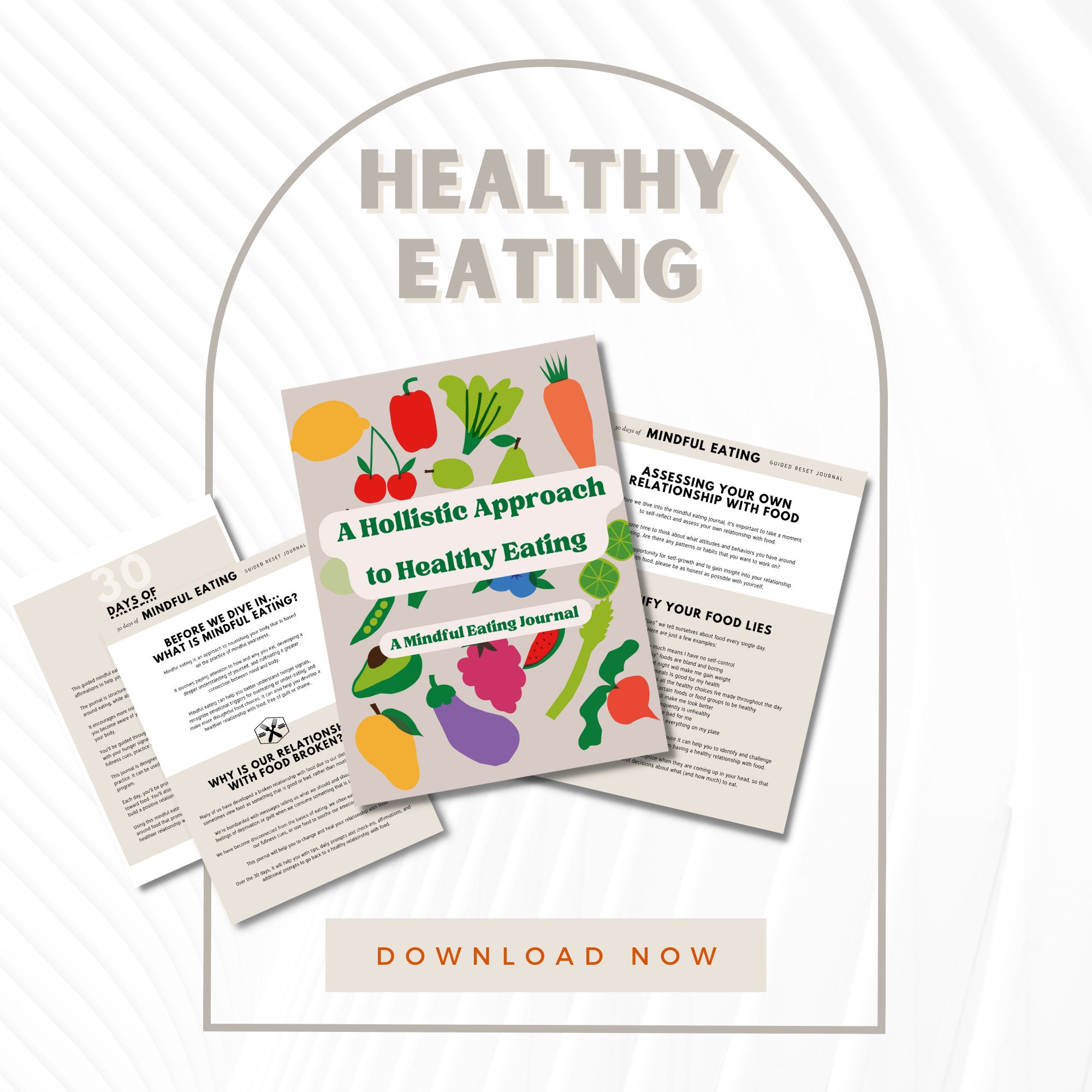 Mindful Eating Workbook Printable | Intuitive Eating Journal | Food ...