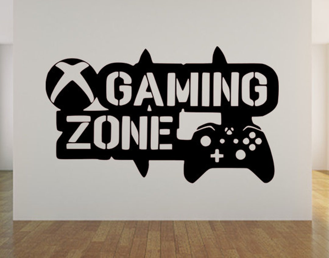 Xbox Style Gaming Zone Wall Sticker, Vinyl Decals, Gamer, for Game Room ...