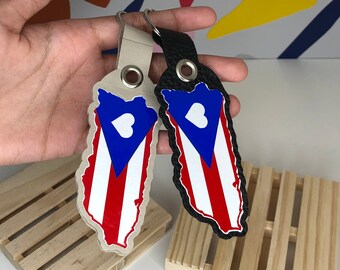Puerto Rico Island Keychain - Etsy
