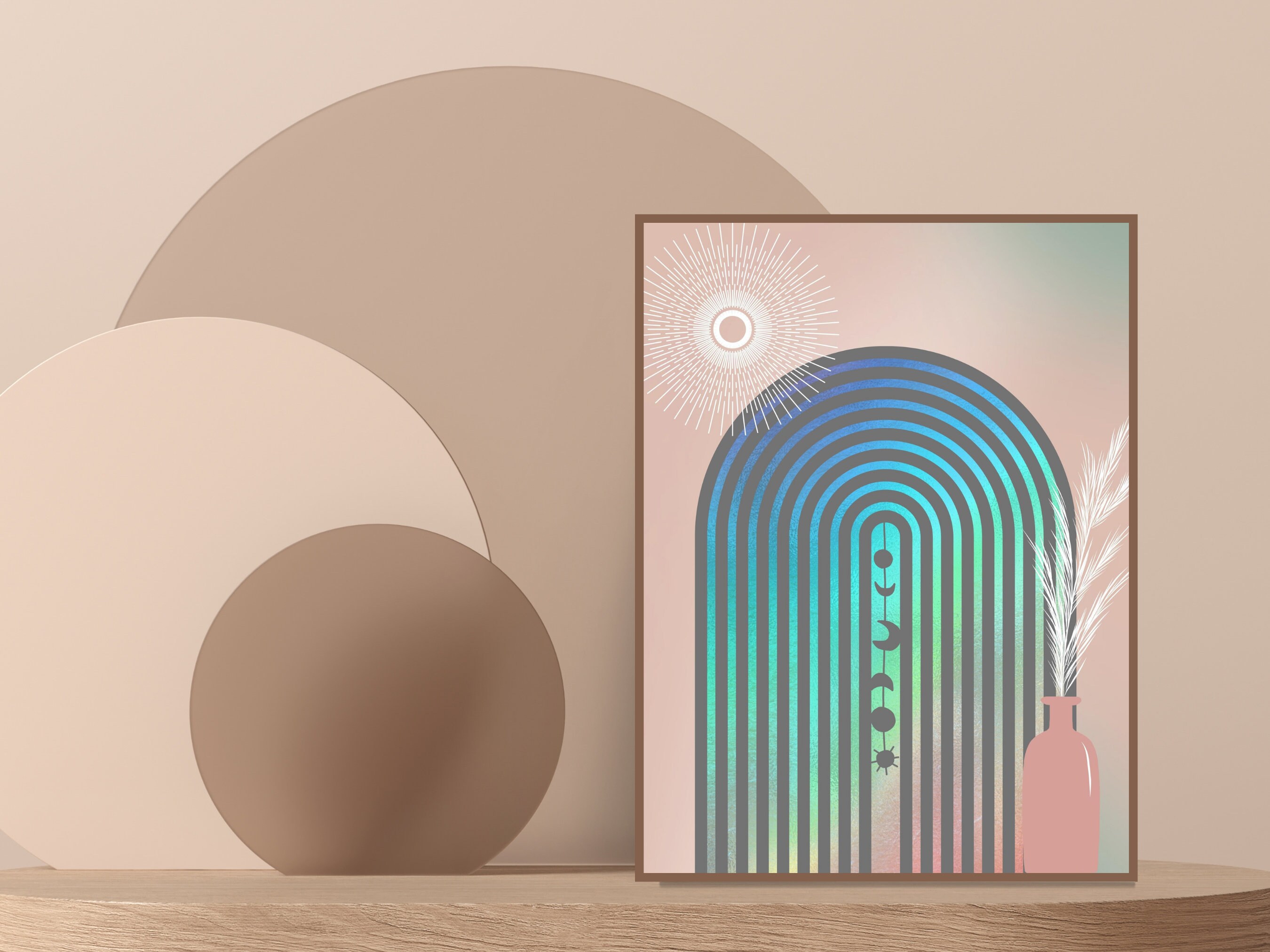 Prints Digital Prints Stars Rainbow Gallery Boho Babe Vibes 70s ...