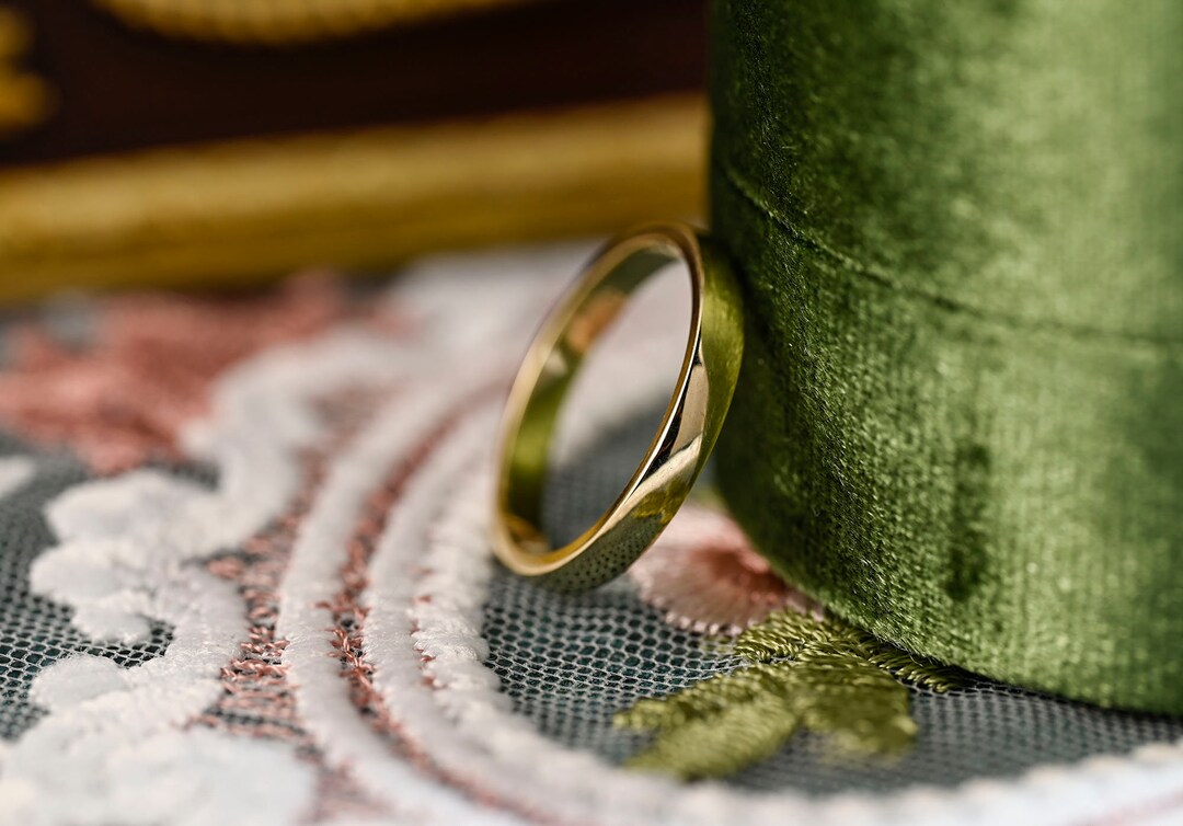Solid Gold Wedding Band Simple Plain Band Women's - Etsy Australia