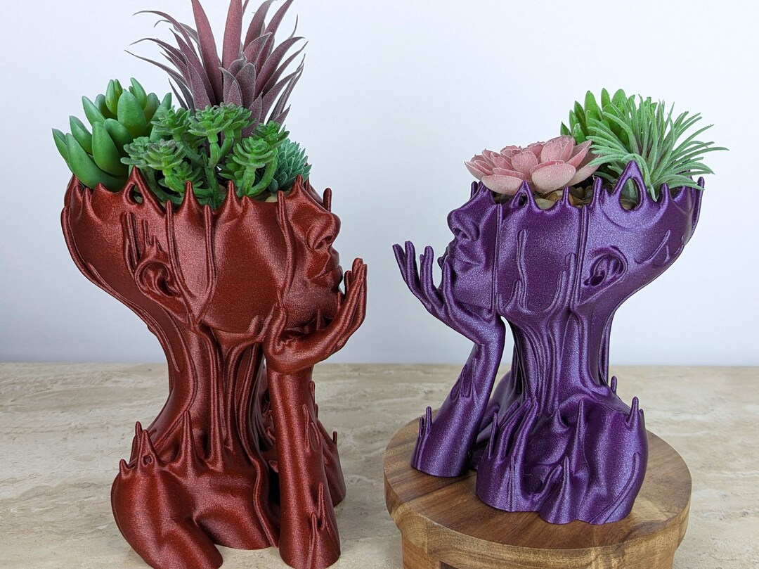 Melted Girl Planter, Succulent Pot, Artsy, Creative, Modern, 3D Printed ...