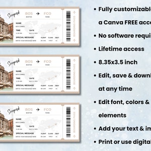 Editable Boarding Pass Template, Printable Personalized Surprise Trip ...