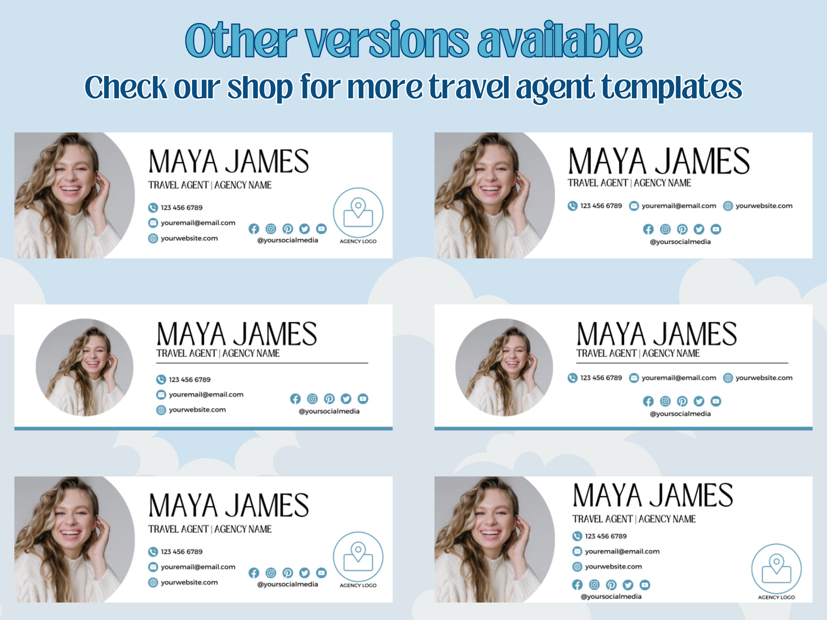 Travel Agent Email Signature Canva Template, Minimalist Business Email ...