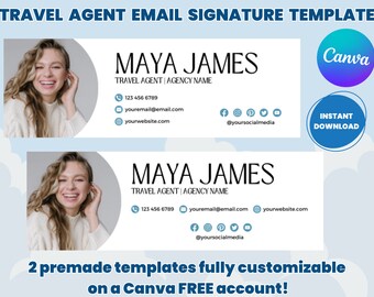 Travel Agent Email Signature Template, Minimalist Business Email ...