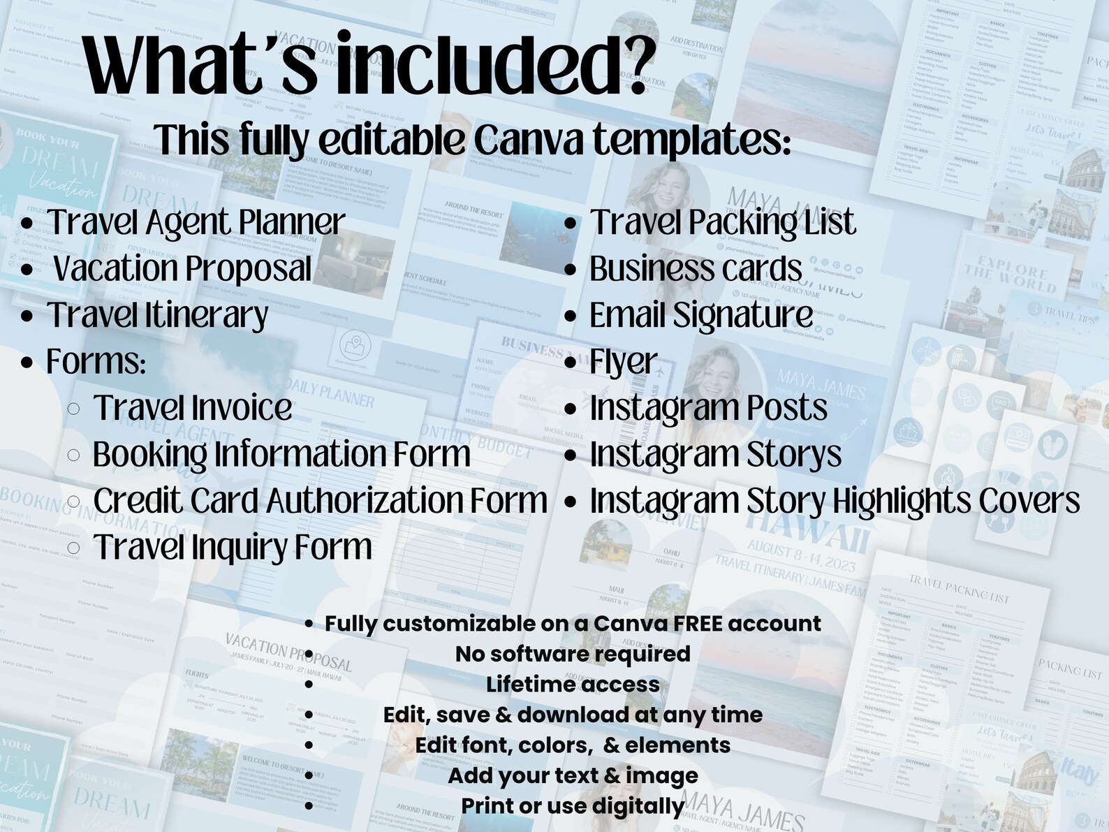 Travel Agent Templates Bundle, Canva Template Travel Agency Business ...