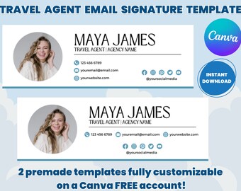 Travel Agent Email Signature Template, Minimalist Business Email ...