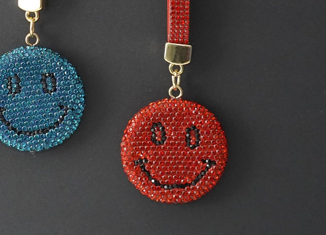 Red Smiley Face Keychain for Good Moods - Etsy