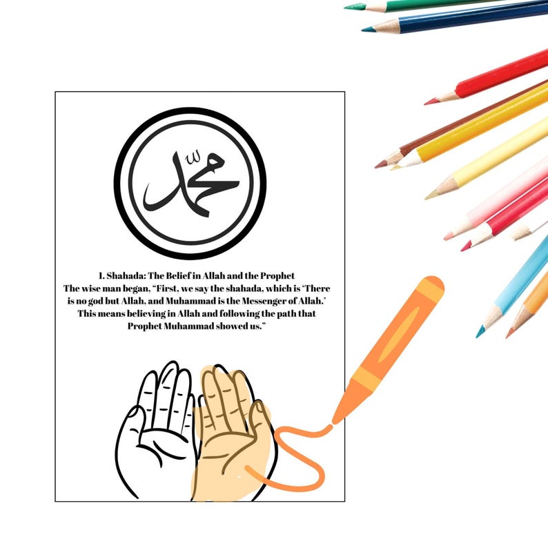 5 Pillars of Islam, Islamic Coloring Book for Kids, Islamic Storybook ...