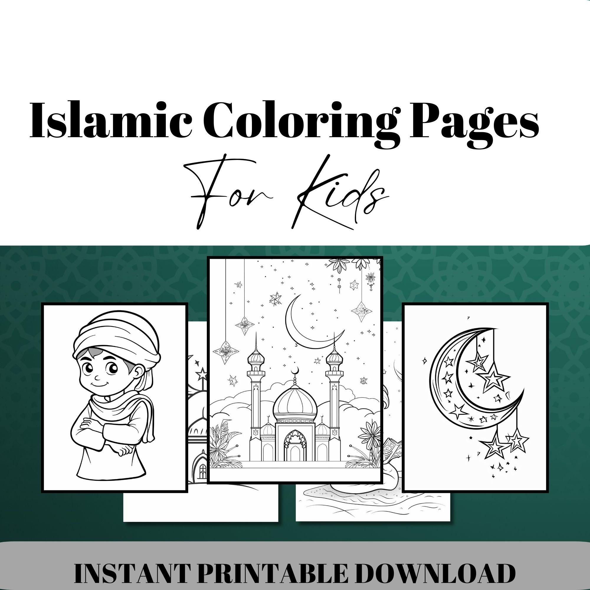 Islamic Coloring Pages for Kids, Islamic Storybook, Muslim Coloring ...