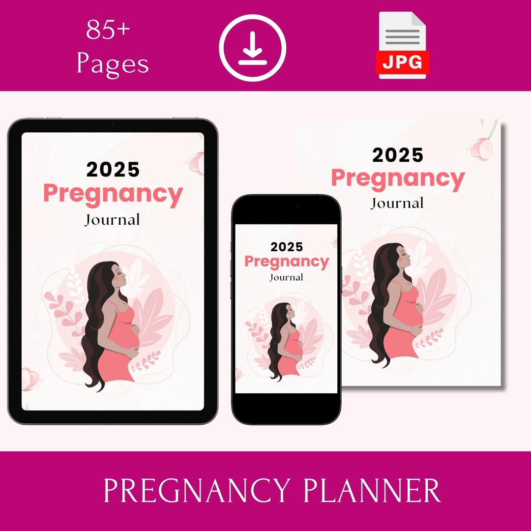 Digital Pregnancy Planner for New Mom, Hyperlinked Pregnancy Journal ...