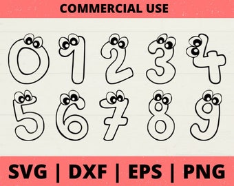 Numbers Svg Bundle Birthday Party Numbers Svg Png Dxf Eps - Etsy