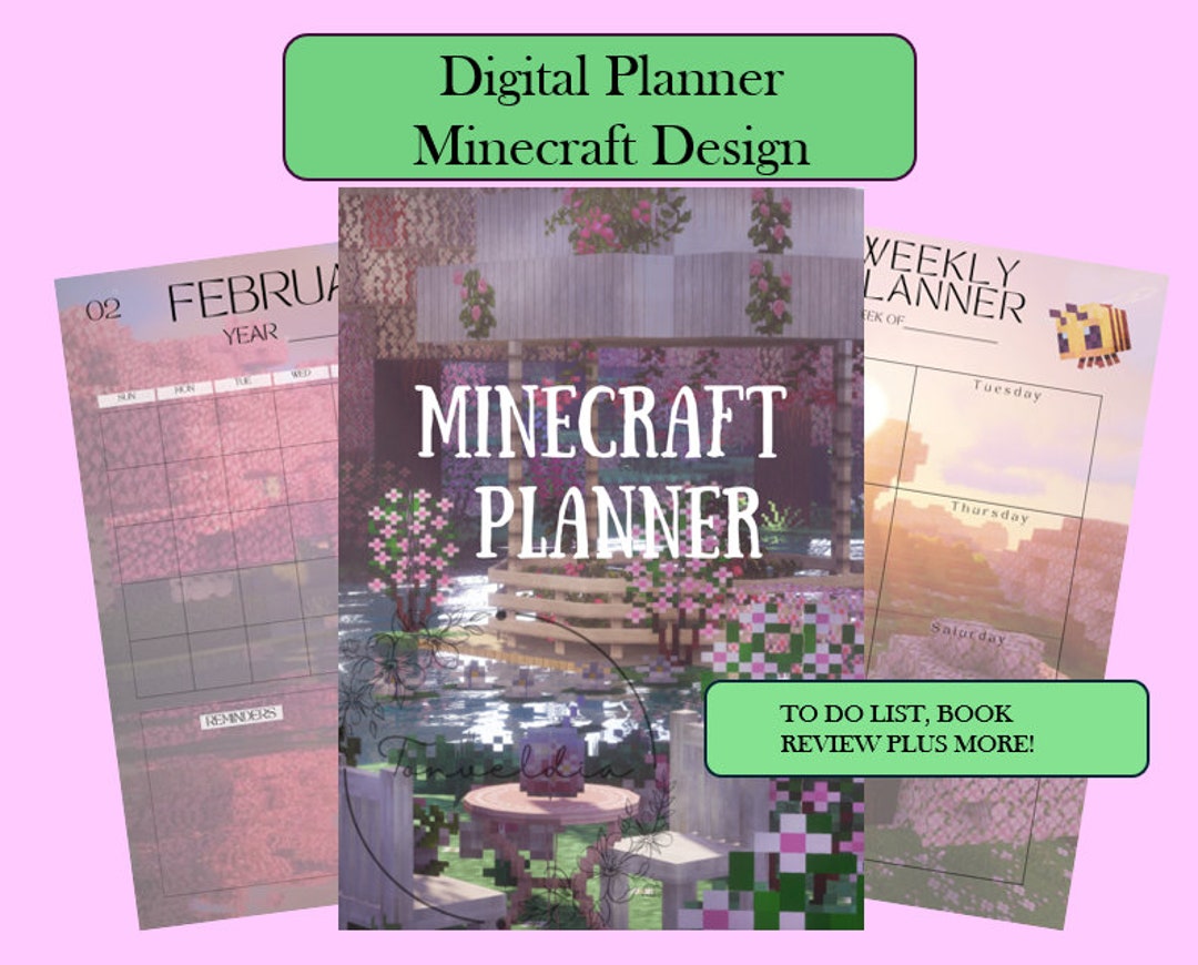 Digital Planner Diary Minecraft Kawaii Aesthetic Cute Undated Planner ...