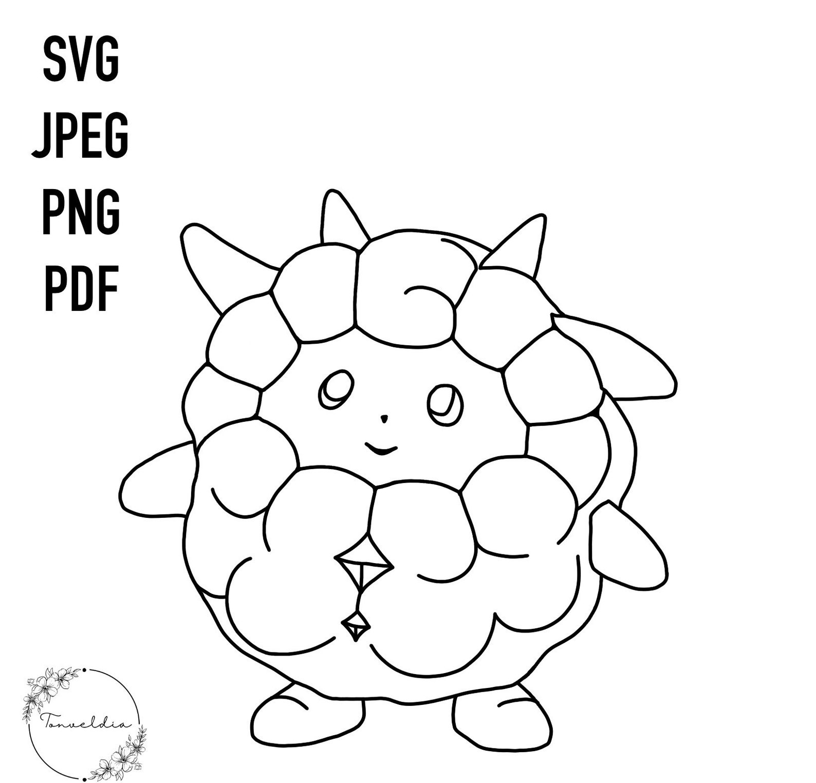 Palworld Lamball SVG PNG Jpeg + PDF Cricut Cutting Digital File Bundle ...
