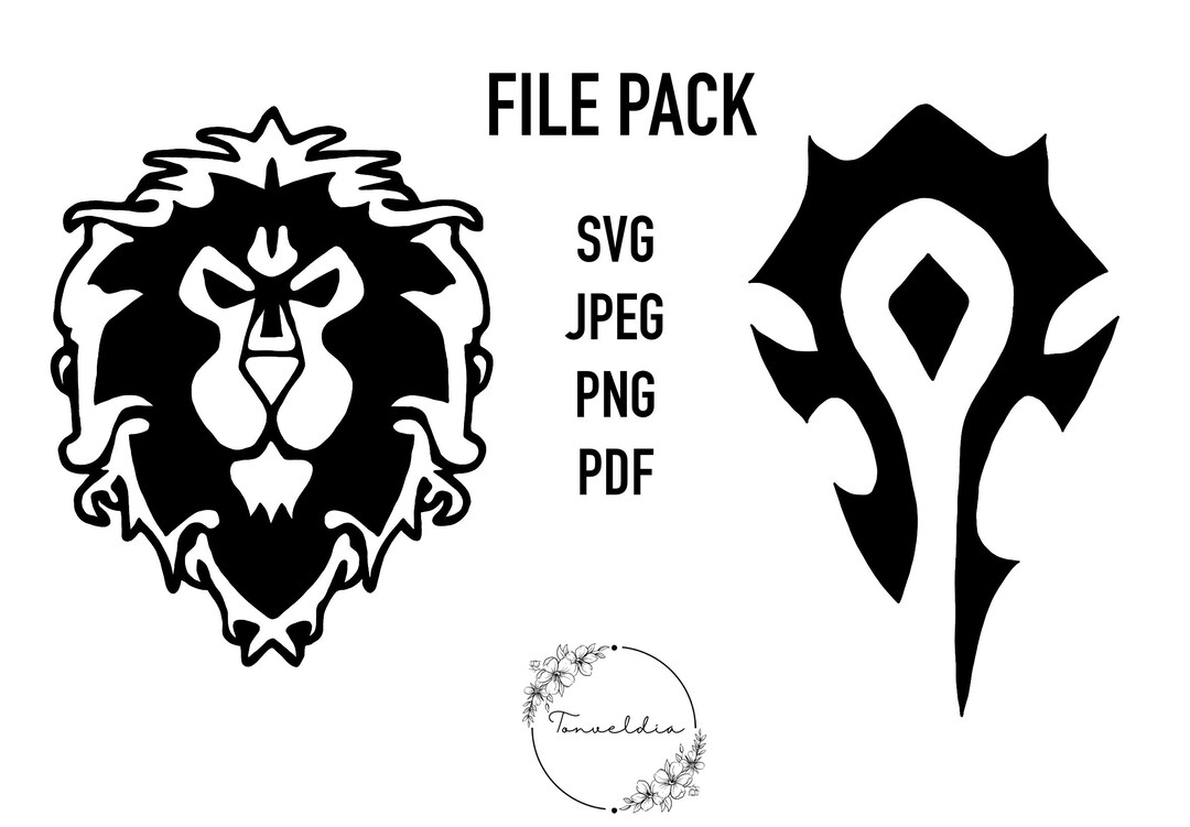 World of Warcraft Alliance Horde SVG PNG Jpeg PDF Cricut Cutting ...