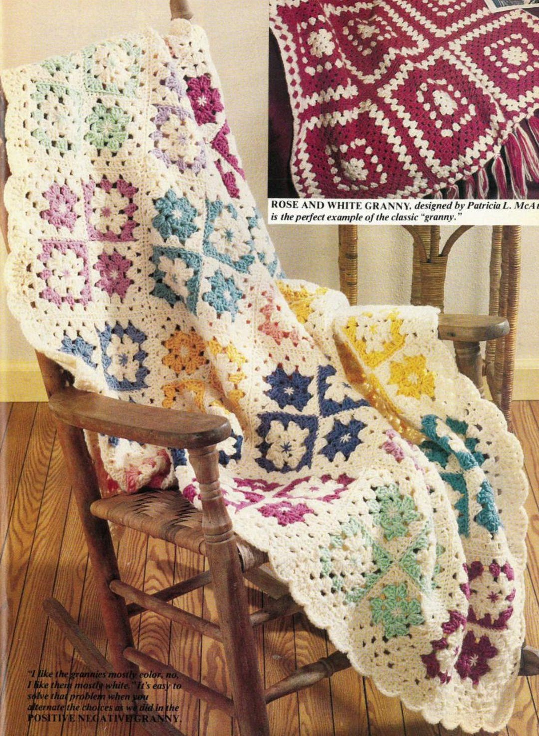 Vintage Crochet Positive Negative Granny Square Afghan Pattern - Etsy