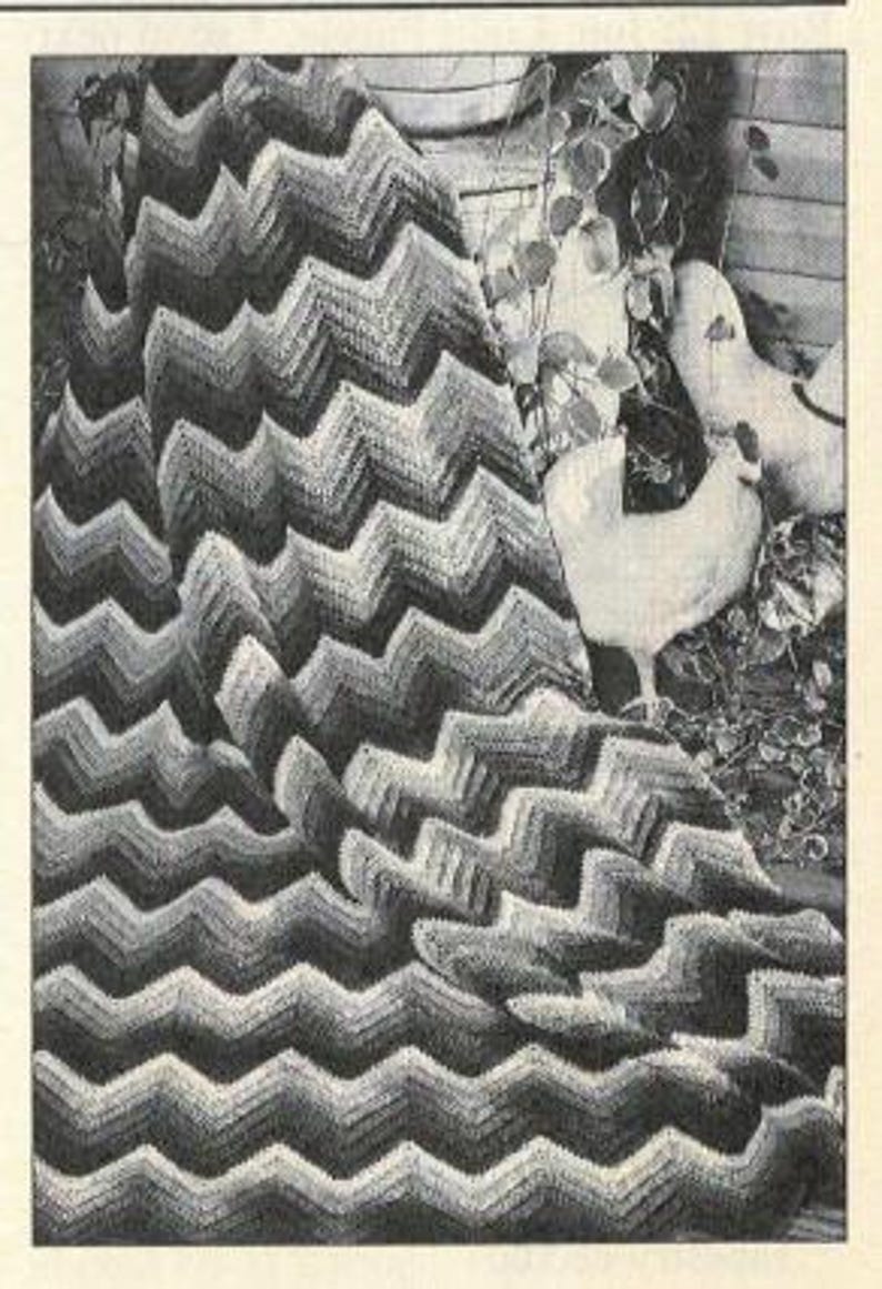 Vintage Crochet Winter Ripple Afghan and Pillow Set Pattern + Bonus ...