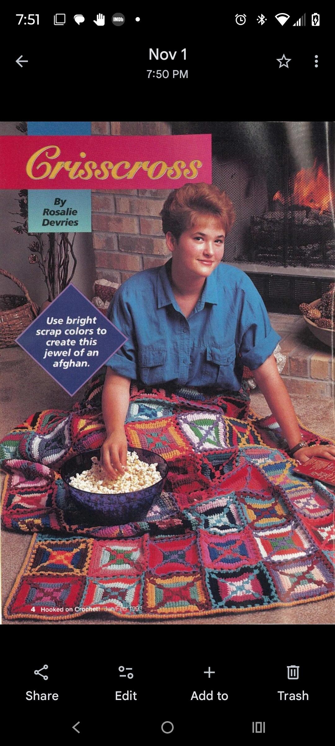 Vintage Crochet Criss Cross Block Afghan Pattern Advanced Skill Level ...