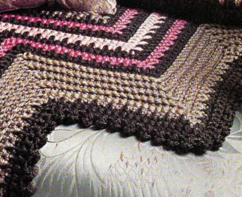 Vintage Crochet Winter Ripple Afghan and Pillow Set Pattern + Bonus ...