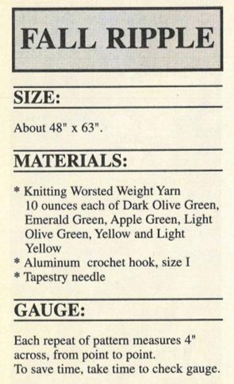 Vintage Crochet Winter Ripple Afghan and Pillow Set Pattern + Bonus ...