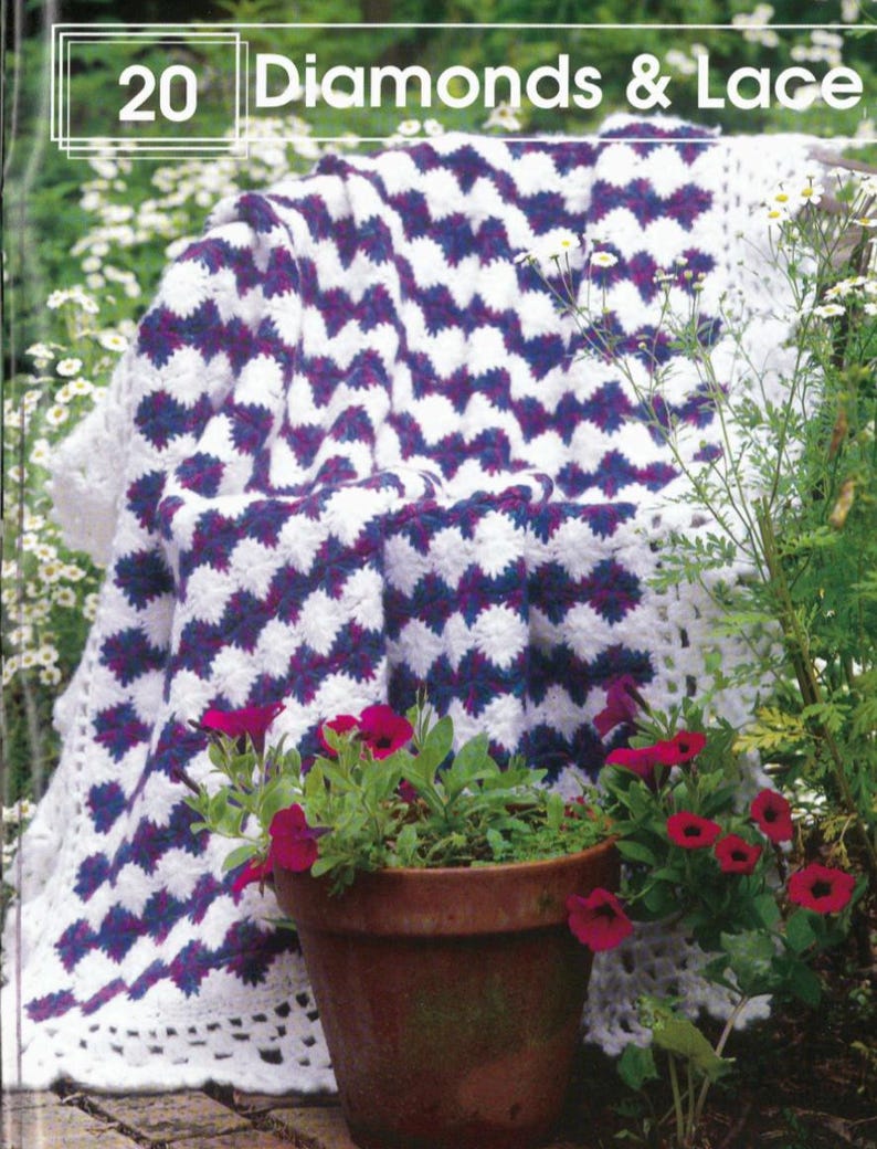 Vintage Diamond & Lace Crochet Afghan Pattern PDF - Etsy