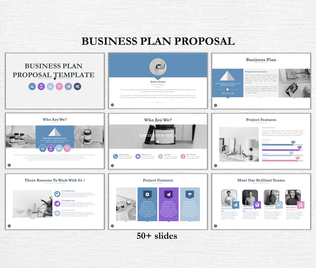 Minimal Modern Powerpoint Presentation Template Blue Clean - Etsy