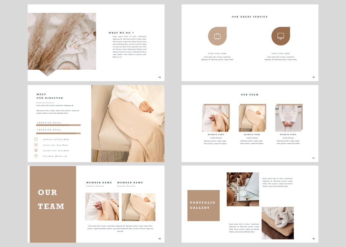 Minimal Template Powerpoint Presentation Template Beige Presentation ...