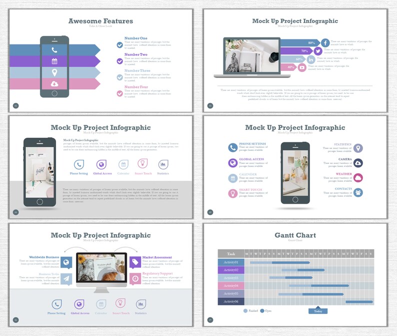 Minimal Modern Powerpoint Presentation Template Blue Clean - Etsy