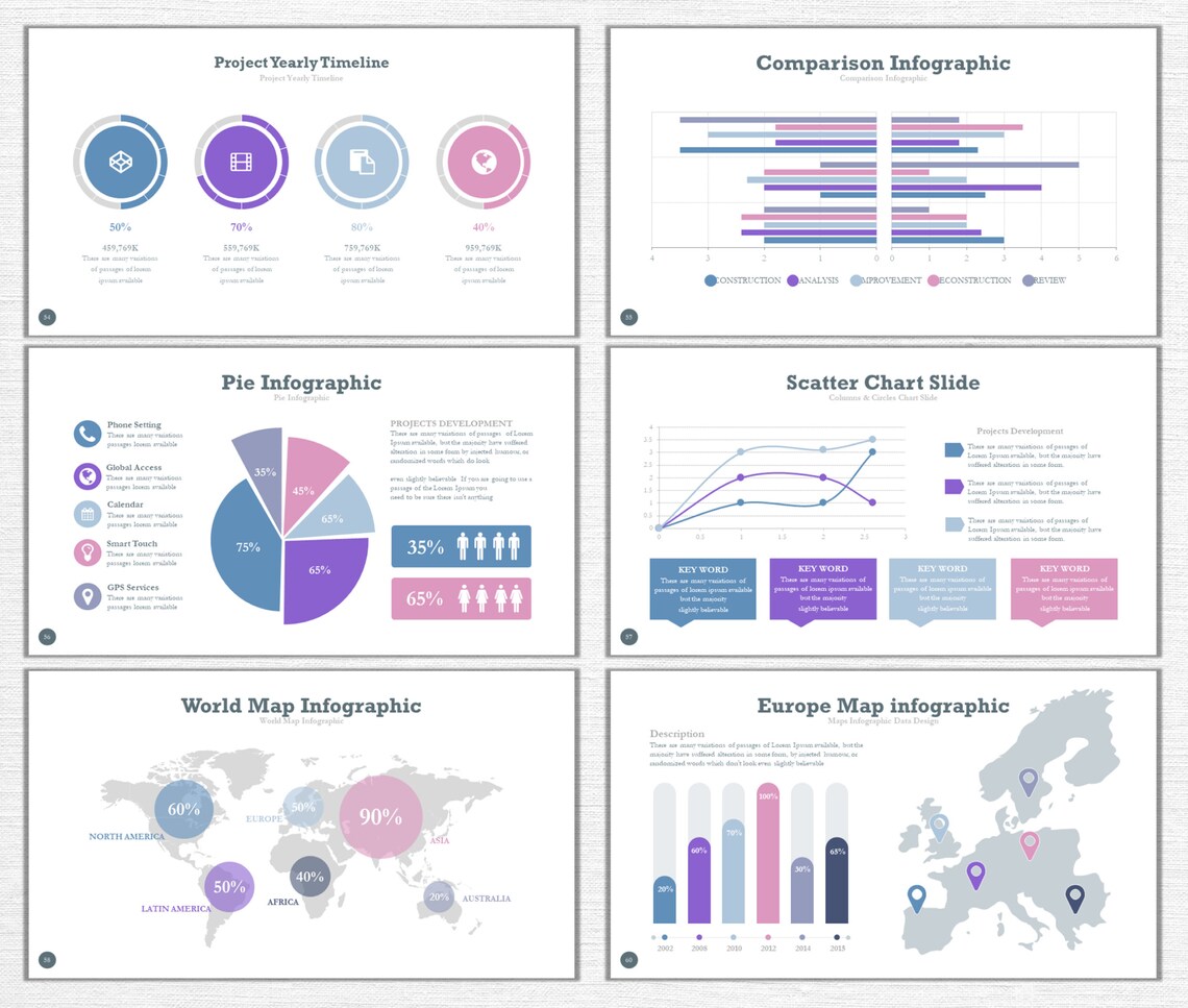 Minimal Modern Powerpoint Presentation Template Blue Clean - Etsy