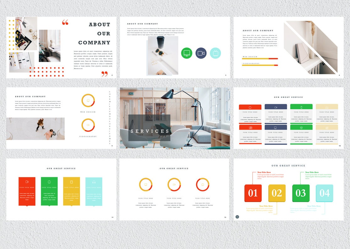 Modern Simple Powerpoint Slides Presentation Template - Etsy Australia