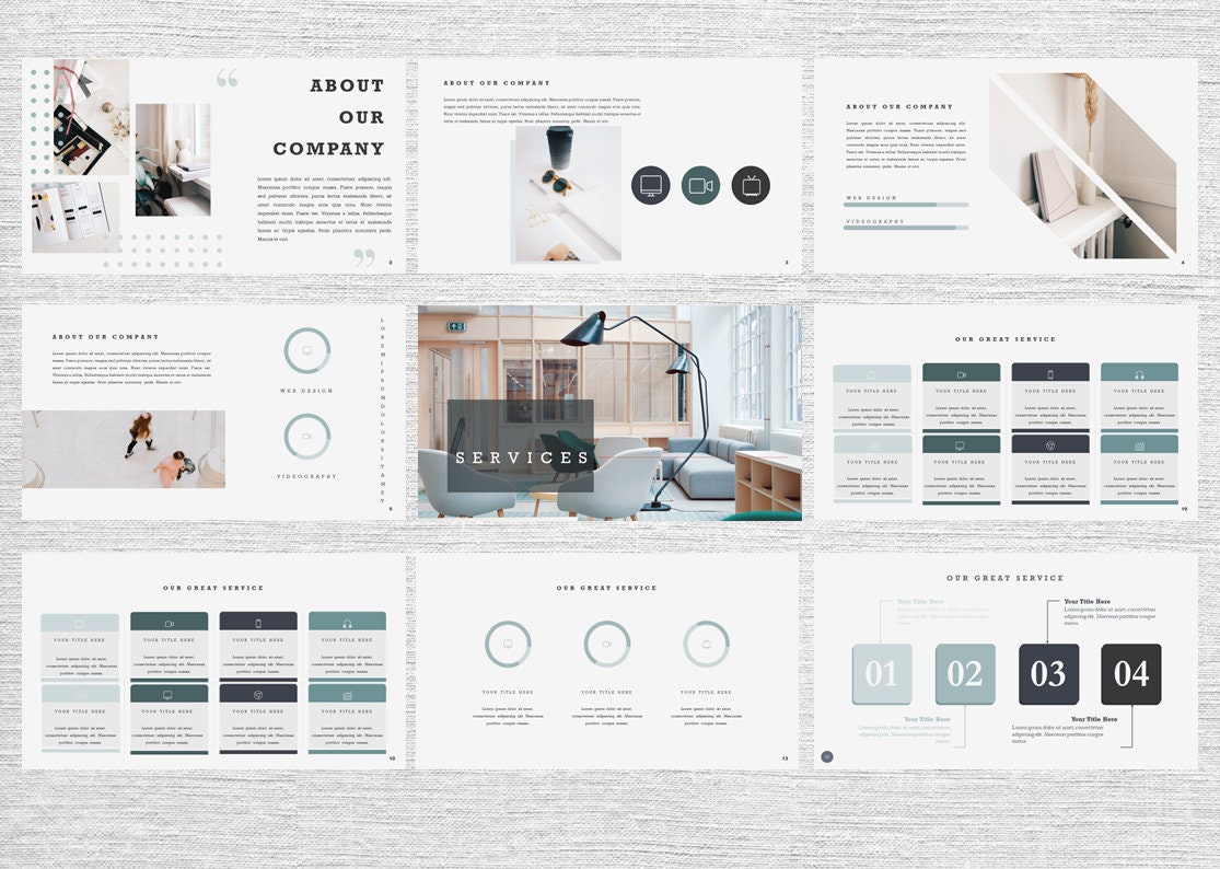 Modern Simple Powerpoint Slides Presentation Template - Etsy Australia