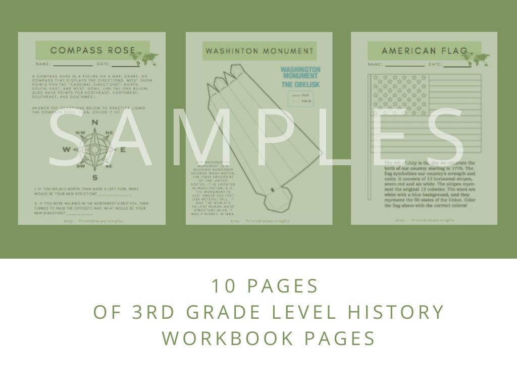 3rd Grade History Workbook - Etsy