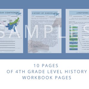 4th Grade History Workbook - Etsy