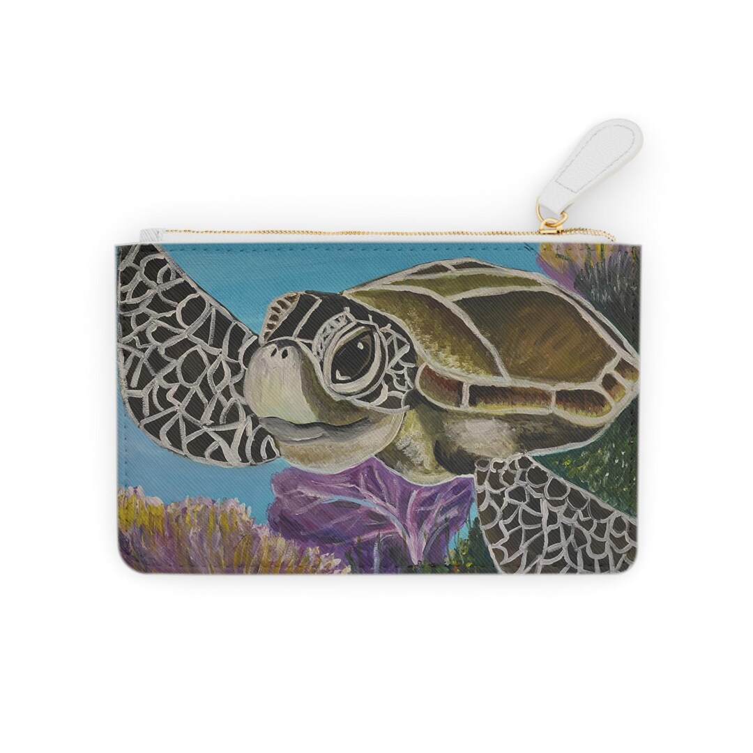 Sea Turtle Mini Clutch Bag: Tropical Beach Zipper Pouch - Etsy